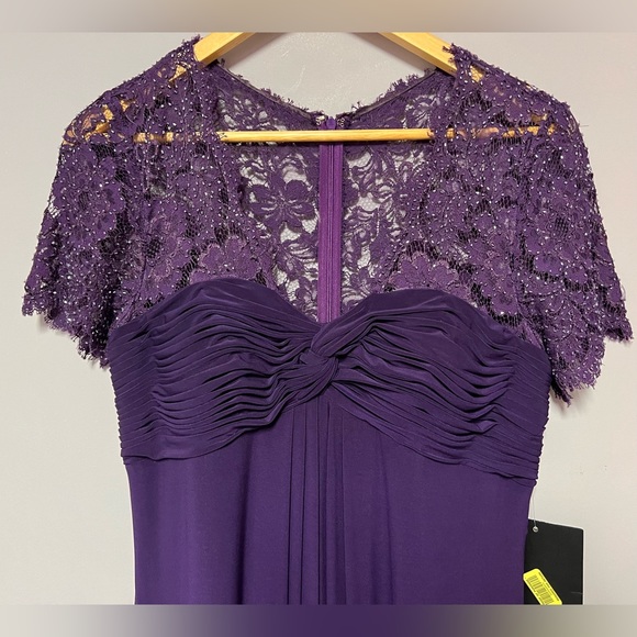 JS Boutique | Dresses | Nwt Purple Lace Beads Gown Js Boutique Long ...